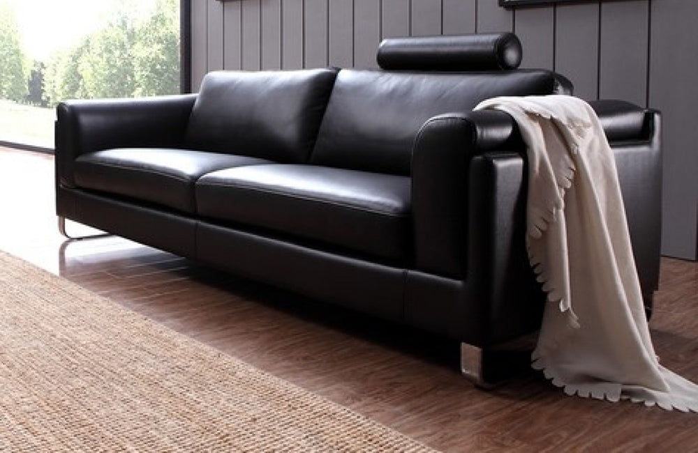Divani Casa 0875 Modern Black Leather Sofa -Buy ($2061) in a modern ...