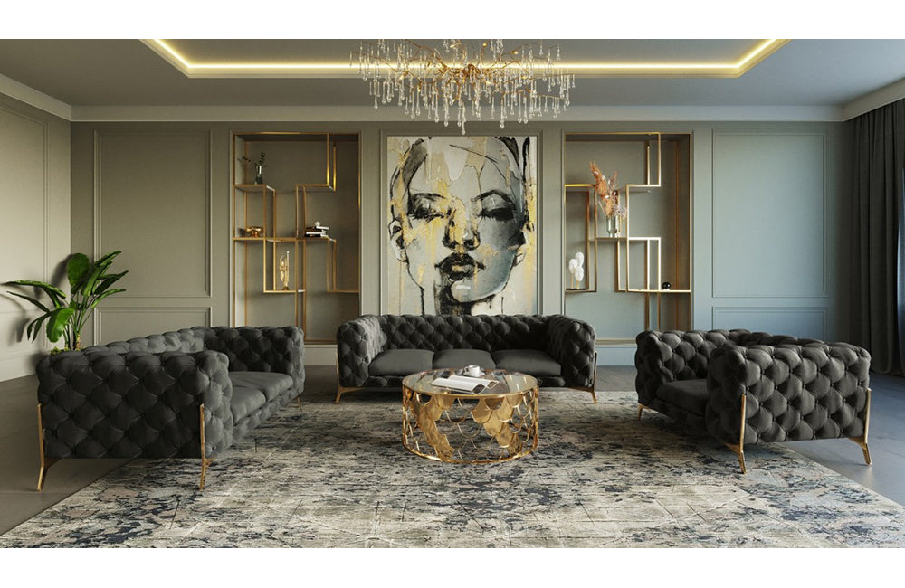 Divani Casa Sheila Modern Dark Grey Fabric Sofa Set | VIG Furniture ...