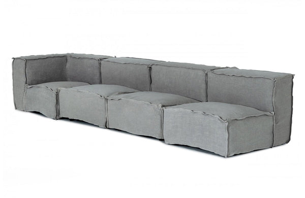 Divani Casa Navstar Contemporary Modular Grey Fabric Sectional Sofa ...