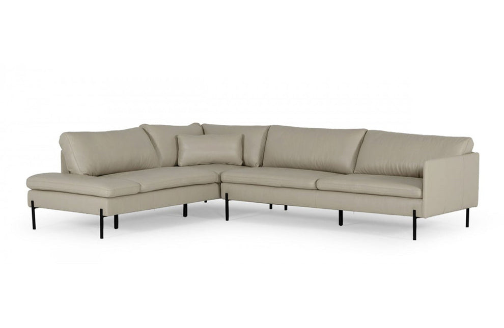 Divani Casa Sherry Modern Grey Leather Sectional Sofa | VIG Furniture ...