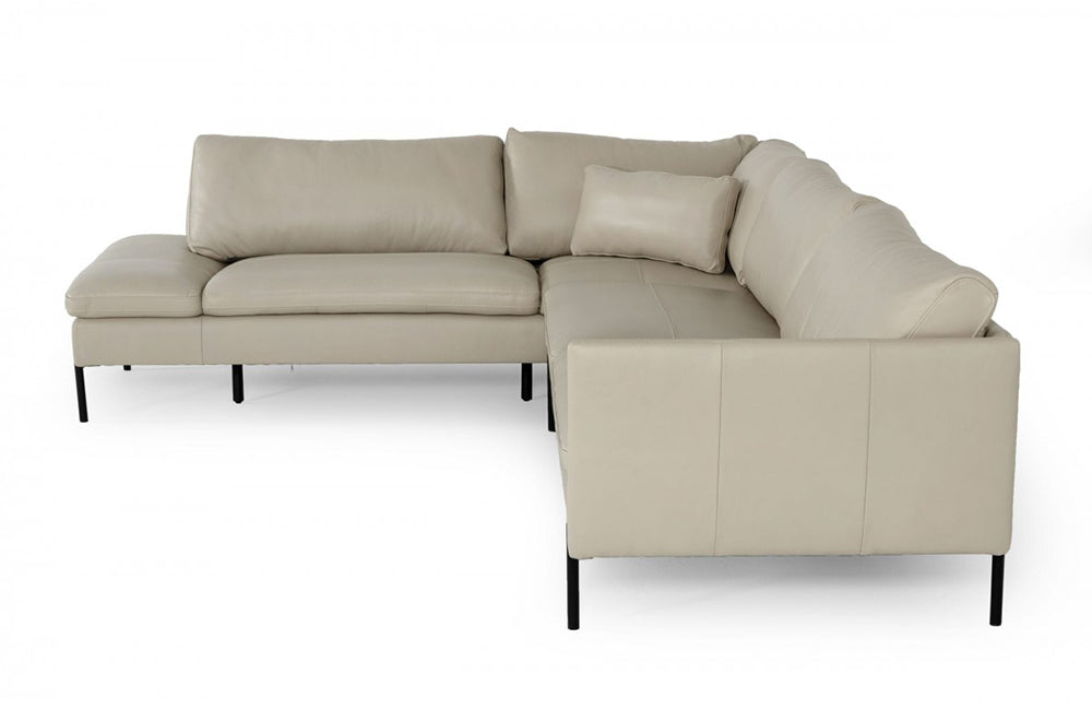 Divani Casa Sherry Modern Grey Leather Sectional Sofa | VIG Furniture ...