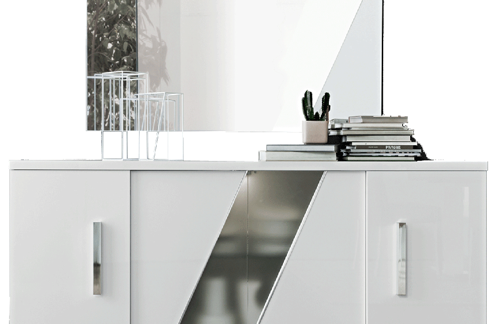 Caden 4 Door Buffet with Mirror | ESF – Casa Eleganza Furniture & Mattress