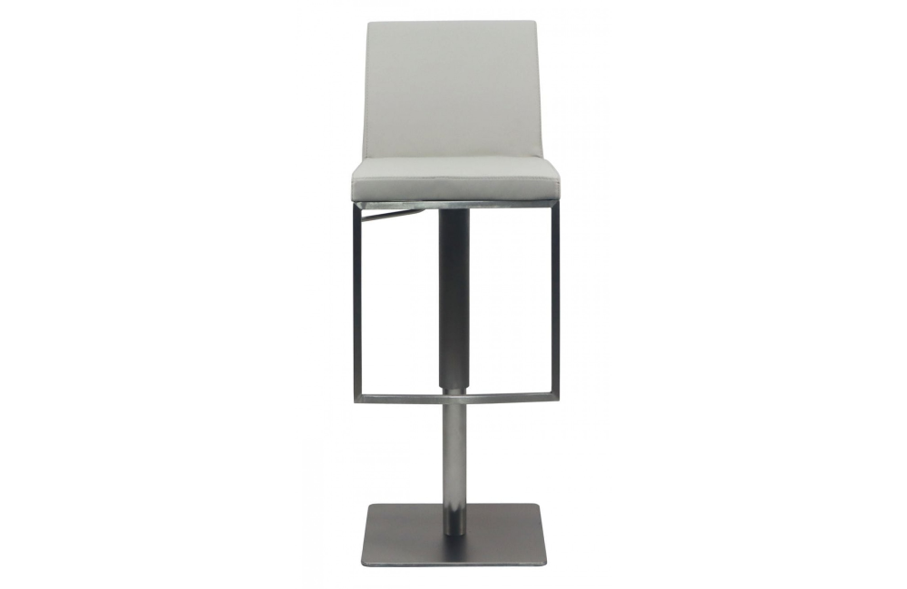 Fullerton - Modern Light Grey & Brushed Stainless Steel Bar Stool ...