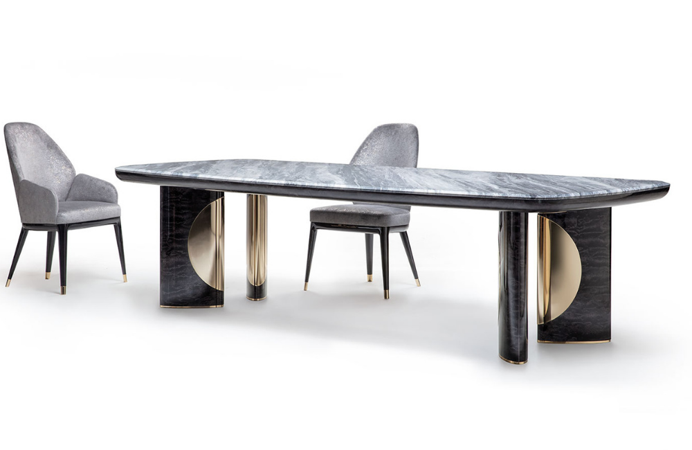 Charisma Rectangular table with MARBLE top – Casa Eleganza Furniture ...