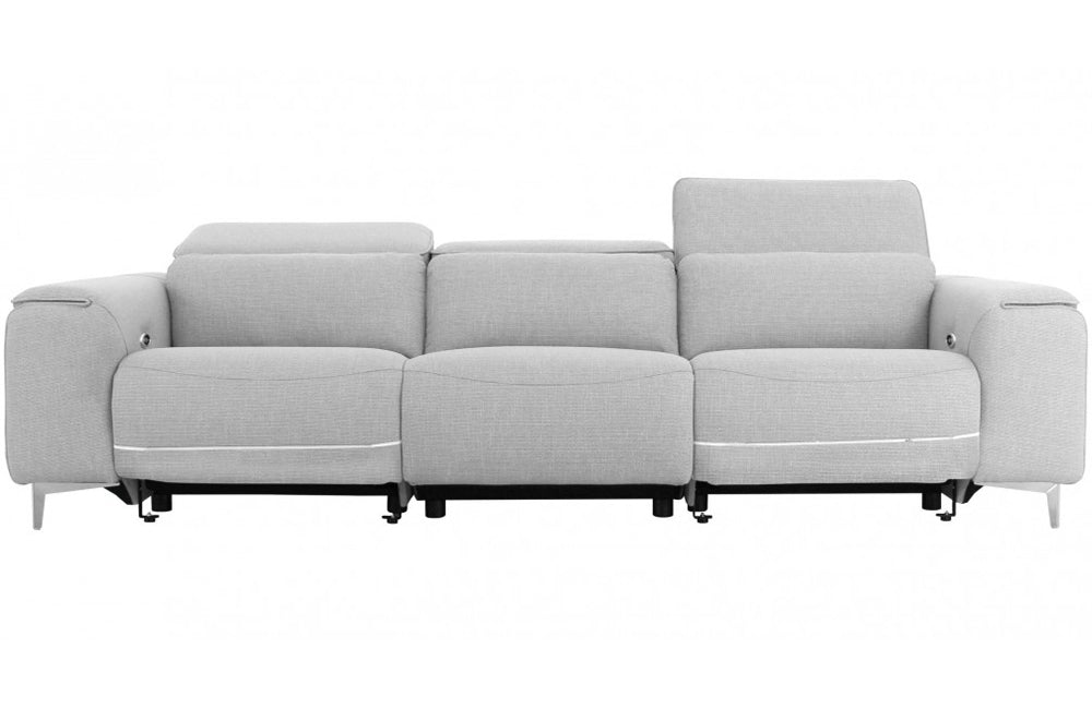 Divani Casa Cyprus Contemporary Grey Fabric Sofa w/ Electric Recliners ...
