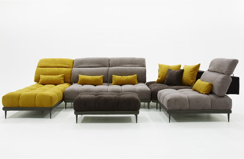 David Ferrari Display Italian Modern Grey + Yellow Fabric Modular ...