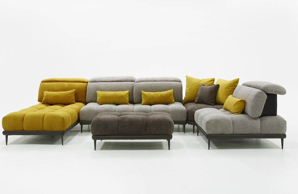 David Ferrari Display Italian Modern Grey + Yellow Fabric Modular ...