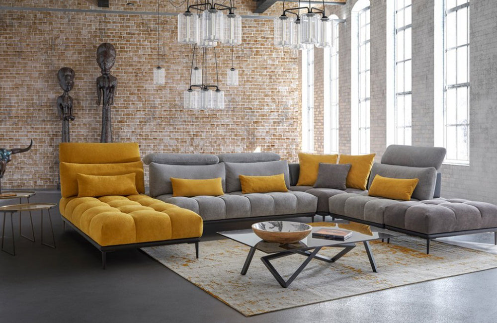 David Ferrari Display Italian Modern Grey + Yellow Fabric Modular ...
