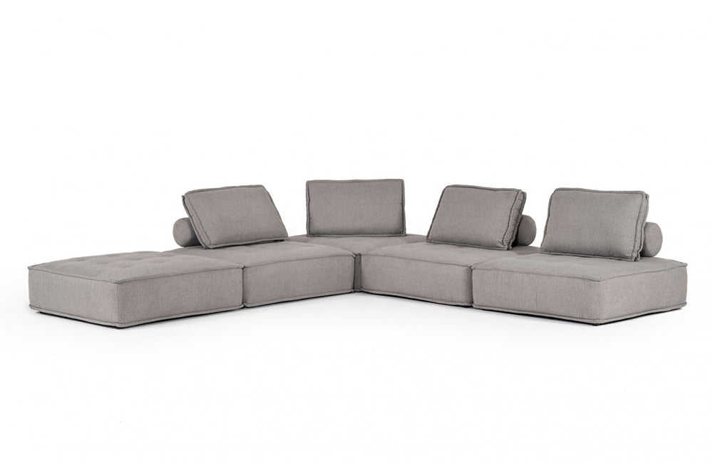 Divani Casa Nolden Modern Grey Fabric Modular Sectional Sofa | VIG ...