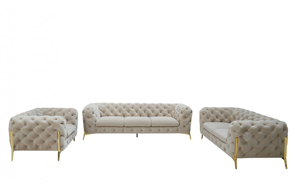 Divani Casa Sheila Transitional Beige Fabric Sofa Set | VIG Furniture ...